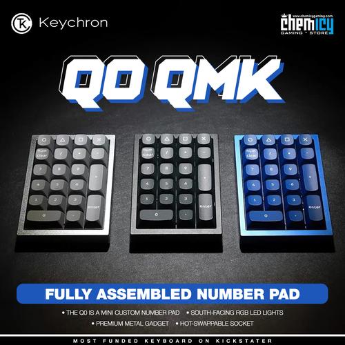 Jual Keychron Q0 QMK Fully Assembled Custom Number Pad - Navy Blue ...