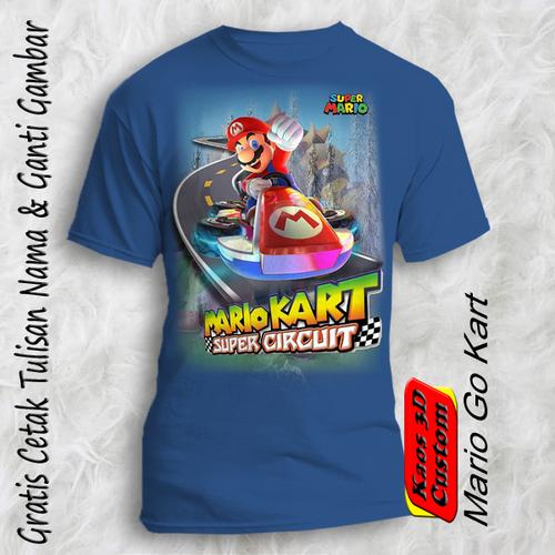 Jual Kaos Custom Combad 30s Gambar Super Mario Go Kart - Biru, Anak 4-5 ...