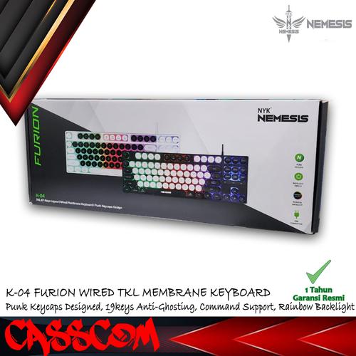 Jual Keyboard NYK Nemesis FURION K-04 Gaming Membrane TKL - Putih ...