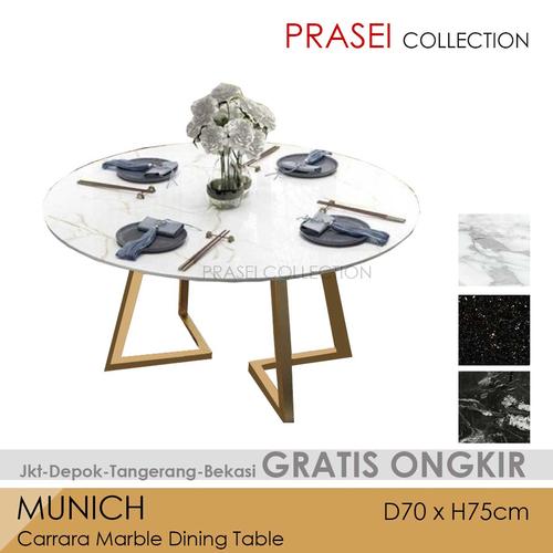 Jual MUNICH - Carrara Marble Black Granite Dining Table Meja Bulat ...