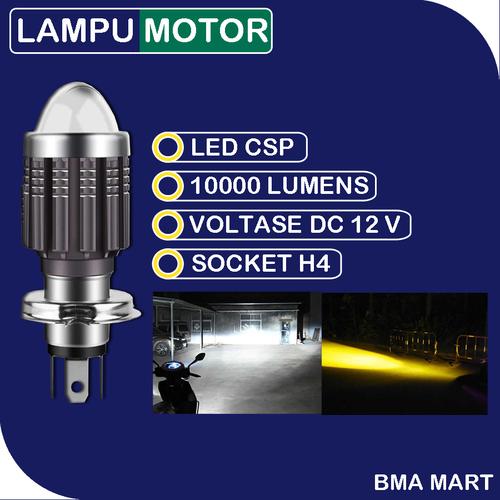 Jual Lampu Motor LED Depan Headlight 10000 LM H4 Headlamp Bohlam Motor ...