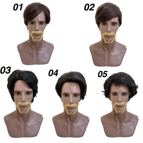 Jual Wig pria rambut palsu funky untuk pria model curly warna hailet ...
