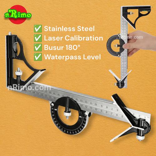 Jual Penggaris Siku Besi Multifungsi Tukang Kayu Mistar Sudut L Angle ...