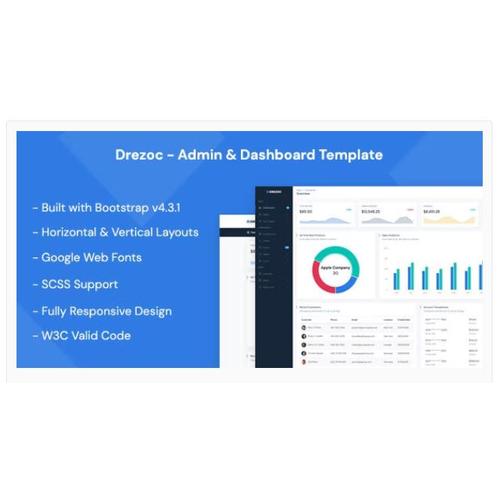 Jual Drezoc Admin & Dashboard Bootstrap 4 HTML Template - Jakarta Selatan - prime course | Tokopedia