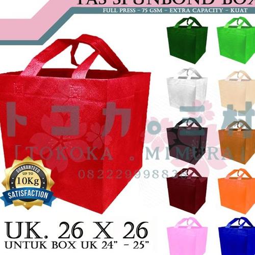 Jual [premium] tas spunbond box kue dan kotak nasi 25x25x25 - goodie bag - Hitam - Jakarta Timur ...