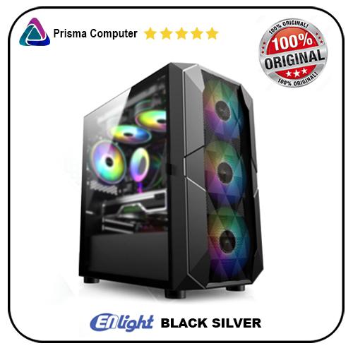 Jual CASING ENLIGHT BLACK SILVER - mATX - NO FAN - Jakarta Barat ...
