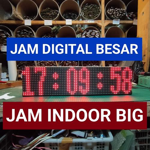Jual jam digital led jam dinding tampilan jam saja 20 cm x 68 cm jam ...