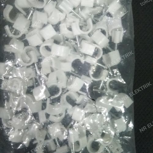 Jual Klem Kabel Putih Paku Beton Clamp Cable Clip NO 9 @50PCS - Kab ...