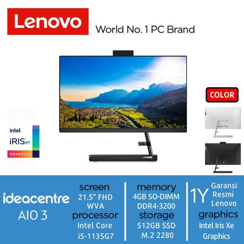 Jual AIO3 Lenovo AIO 3 9SID BDID [i5 1135G7 4GB 512GB SSD 21.5" DOS ...