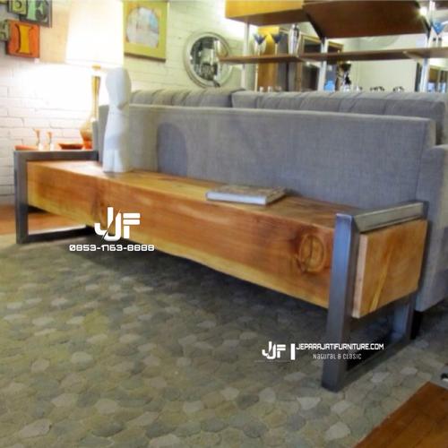 Jual Bangku bench balok kayu trembesi solid kaki besi - Kab. Jepara ...