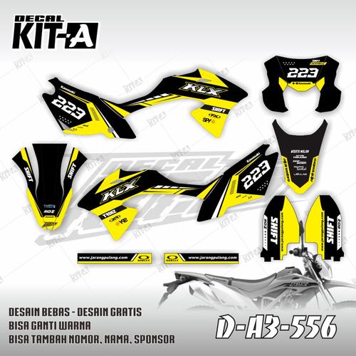 Jual Stiker decal motor klx 150 bf terbaru WARNA KUNING LIST HITAM ...
