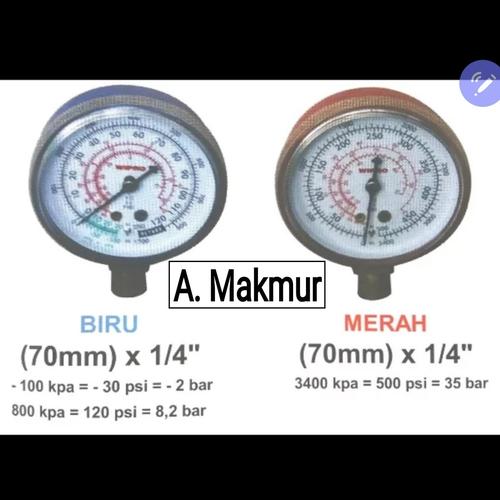 Jual Wipro - Freon Pressure Gauge - Manometer Freon Biru 800 Kpa ...