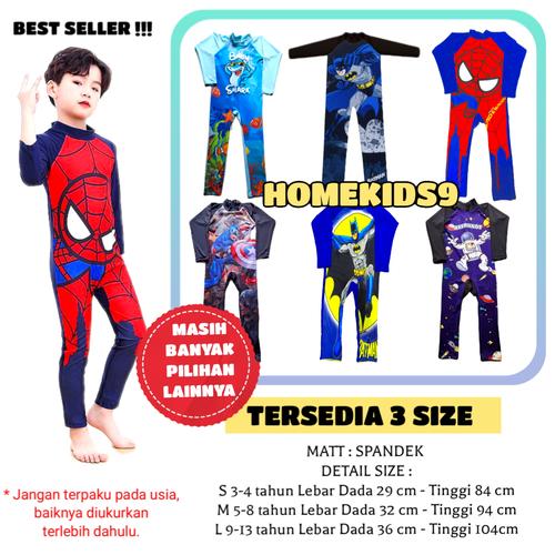 Jual baju renang anak laki laki panjang karakter spiderman 3-13 tahun ...