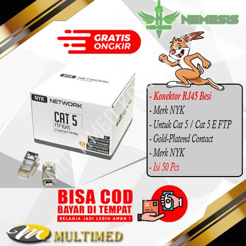 Jual Konektor RJ45 Besi CAT 5 FTP Merk NYK isi 50Pcs - Kota Bekasi ...