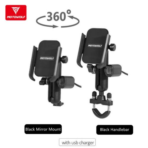 Promo Holder HP Motor Stang Spion Motowolf V3 Phone Holder Charger 360 ...