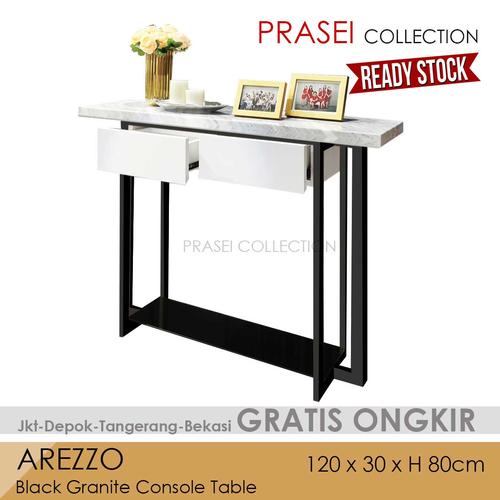Jual AREZZO - Carrara Marble Console Table Meja Marmer Konsol Tinggi Hias - 120x30(-rack) - Kota ...