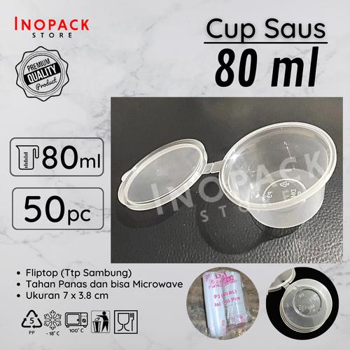 Jual Tempat saos plastik 80ml DM thinwall cup sambal container saus ...
