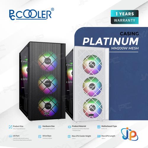 Jual PCCOOLER Platinum MM200 Mesh CPU Case - Tempered Glass Chassis ...