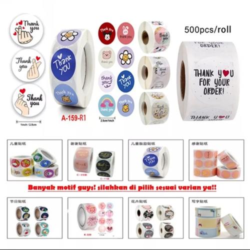 Jual stiker label kue sticker label thank you - 1 roll isi 500 pcs - F ...