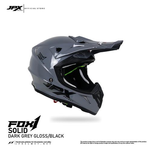 Promo Jpx Full Face FOX1 Solid Dark Grey Gloss Cicil 0% 3x - Kab ...