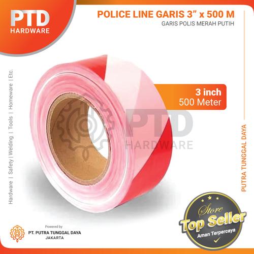 Jual Garis Polisi / Police Line / Barricade Line Merah Putih 3 inch x ...