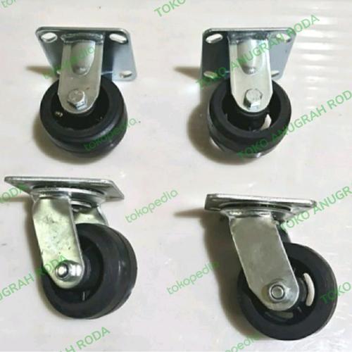 Jual roda troli karet 4 inch heavy duty ( 2 hidup 2 mati ) - Jakarta ...