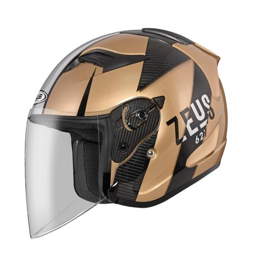 Promo ZEUS ZS 627 MATT GOLD BM9 SIL DOFF HALF FACE SINGLE VISOR - L ...