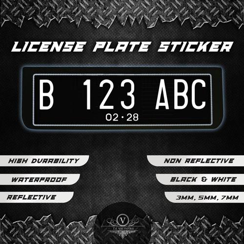 Jual Sticker plat nomor mobil scotlight (reflective) - 7mm, White ...