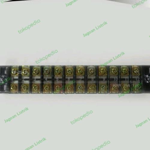 Jual Terminal Block 12 Pole 25 Ampere / Blok Kaca 12P 25A / TB 2512 ...