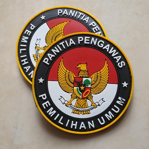 Promo patch rubber logo panwaslu bulat garuda - panitia pengawas pemilu ...