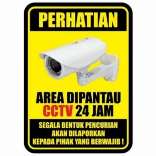 Jual STIKER SIGN AREA DIPANTAU CCTV 24 jam. 23×30cm Rambu k3 safety ...