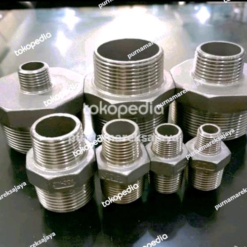 Jual Hex Nepel Stainless SS304 3/4 x 1/2 Inch / Doubel Nepel Reducer SS304 - Jakarta Barat ...