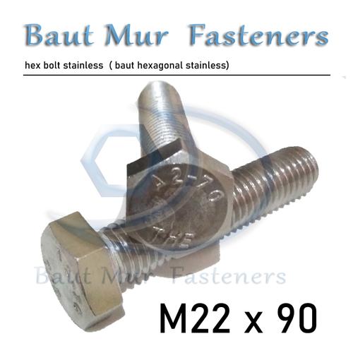 Jual Baut mur Stainless M22 x 90 sus 304 ss 304 THE a2-70 - Jakarta ...