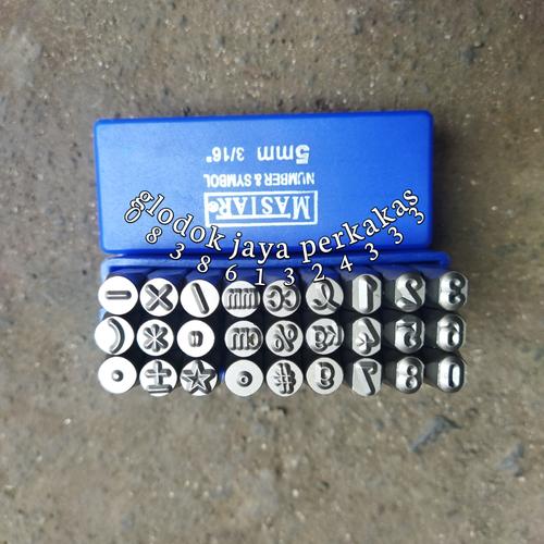 Jual stamp punch 5mm angka dan simbol/angka ketok dan simbol 5 mm ...
