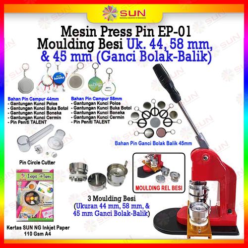 Promo Paket Alat Press Pin Bros Peniti Gantungan Kunci 2 Moulding 44 ...