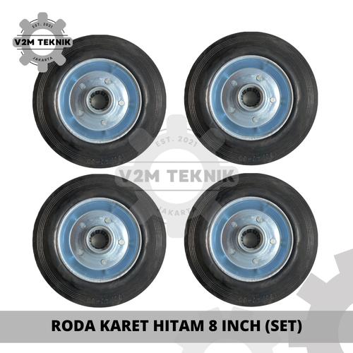 Jual Roda Karet Hitam 8 Inch / Roda Trolley / Roda Etalase / Roda Only ...