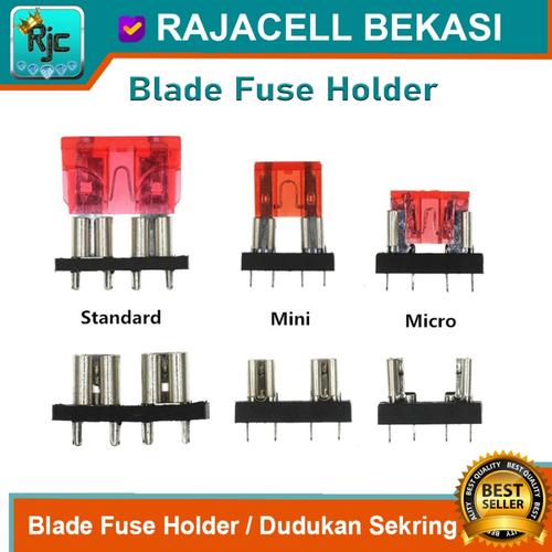 Jual Dudukan Sekring Clip Insert Blade Fuse Holder PCB Mount Sekering ...