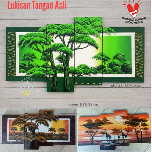 Jual Lukisan Tangan Asli Pajangan Hiasan Dinding Pemandangan Pohon ...