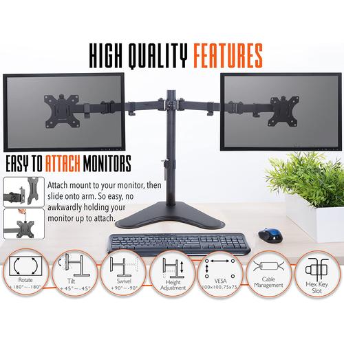 Jual Bracket Monitor Mount Desk Stand Height Adjustable Dual Monitor ...