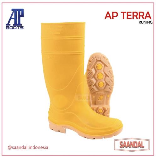 Jual Sepatu Boots Tinggi AP BOOTS Terra Kuning Putih Hijau APD Medis ...