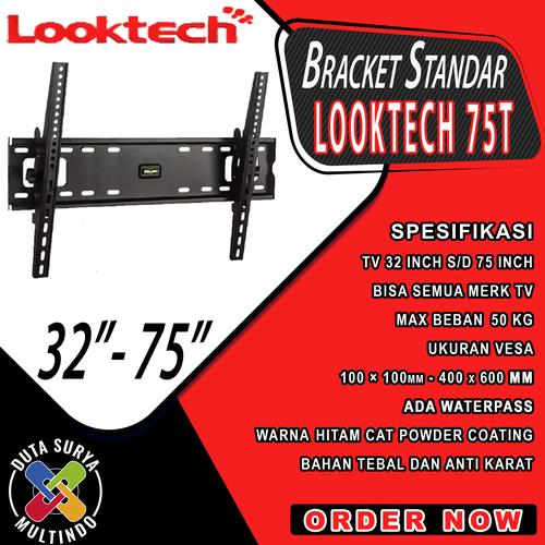 Jual bracket braket breket tv Looktech 75T 32 inch sampai 75 inch - 45 ...