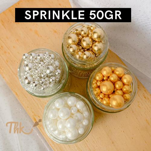 Jual Sprinkle Mutiara Putih / Gold / Silver 50gram - Rainbow - Kota ...
