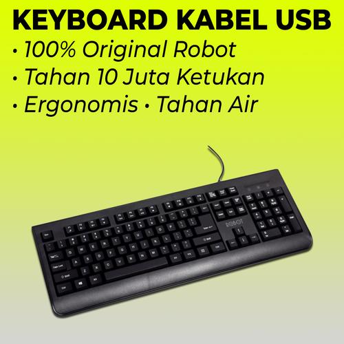 Jual Keyboard Kabel USB Full Size PC Komputer Desktop Robot Original ...