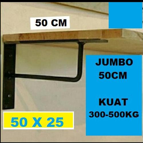 Jual Folding Bracket JUMBO 50cm Besi Siku L Penyangga Rak Dinding KUAT ...