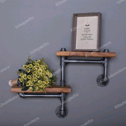 Jual RAK SHOWCASE AMBALAN KAYU PIPA BESI / RAK BESI HEAVY DUTY KAYU ...