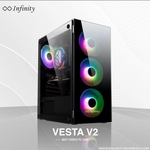 Jual CASING INFINITY VESTA V2-mTX , ATX TEMPERED GLASS TANPA FAN RGB ...