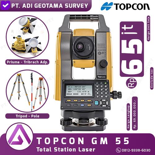 Jual Total Station Topcon GM-55 Laser USB Garansi GM55 Murah akurasi 5 ...