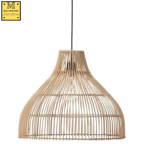 Jual Kap Lampu Rotan Gantung Anyaman Simple Black & White - Natural ...