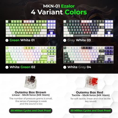 Jual NYK Nemesis MKN-01 EZALOR Keyboard Gaming Mechanical - White Grey ...
