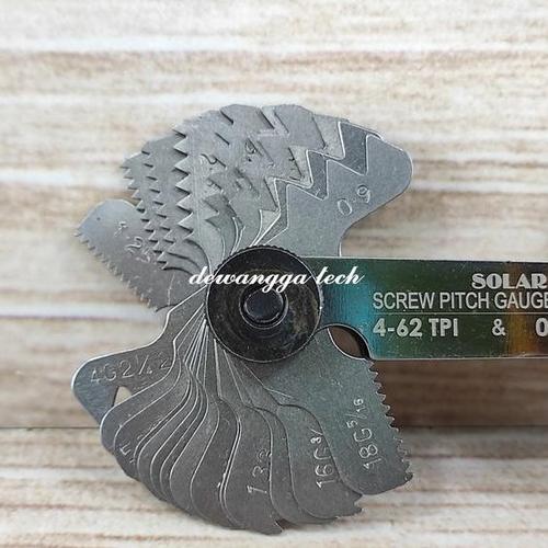 Jual Solar Screw Pitch Gauge Mall Drat Inchi Dan Milli Alat Ukur Test ...